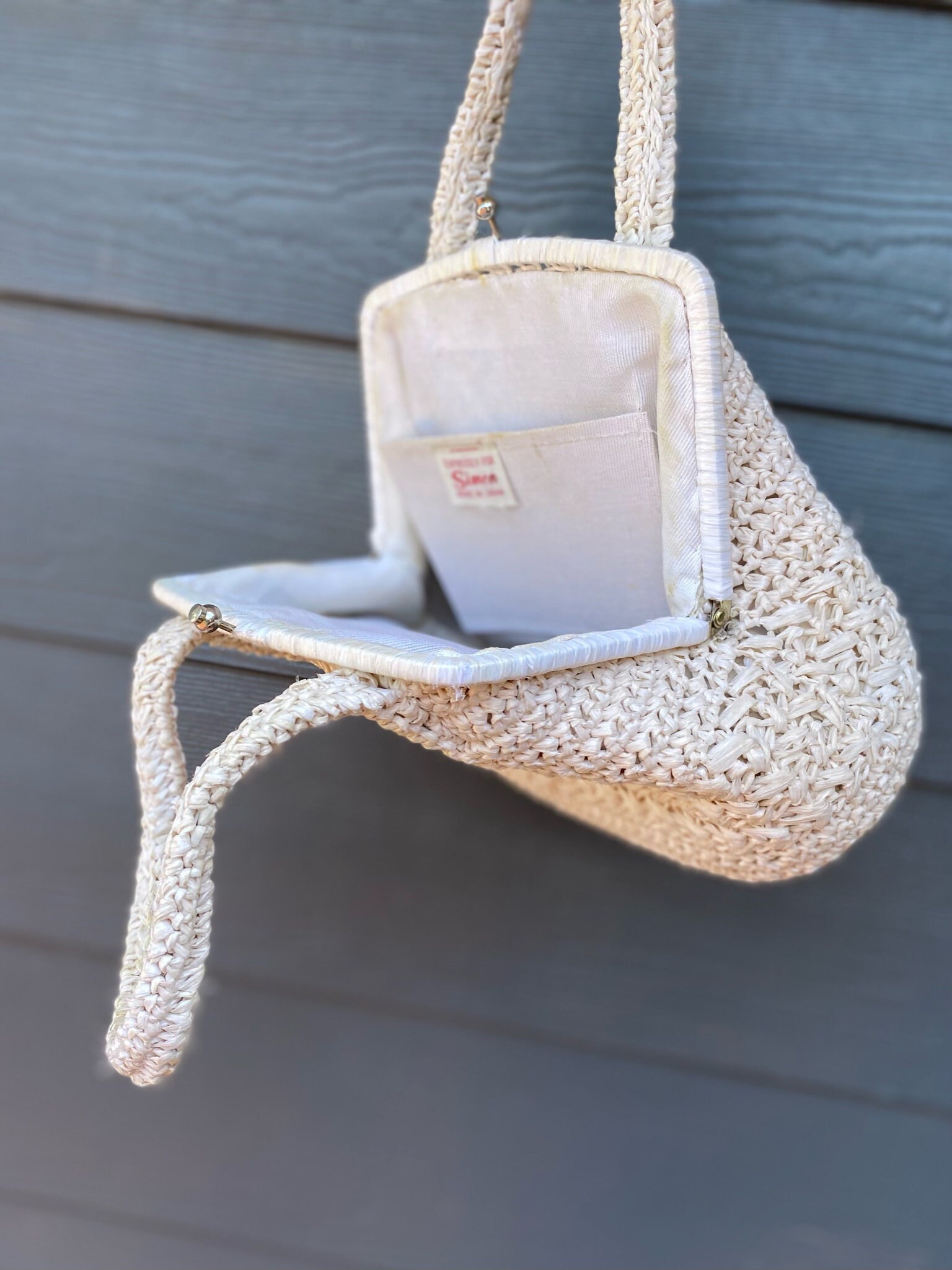 Vintage Straw Purse Expressly for Simon Vintage 60s Handbag Wicker ...