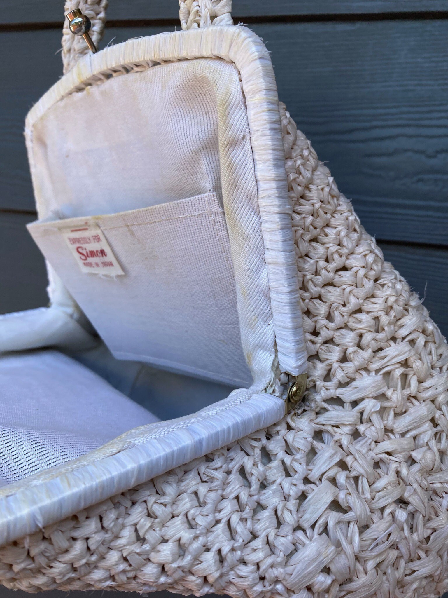 Vintage Straw Purse Expressly for Simon Vintage 60s Handbag Wicker ...