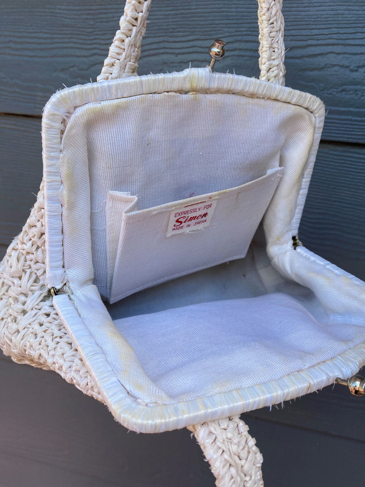 Vintage Straw Purse Expressly for Simon Vintage 60s Handbag Wicker ...