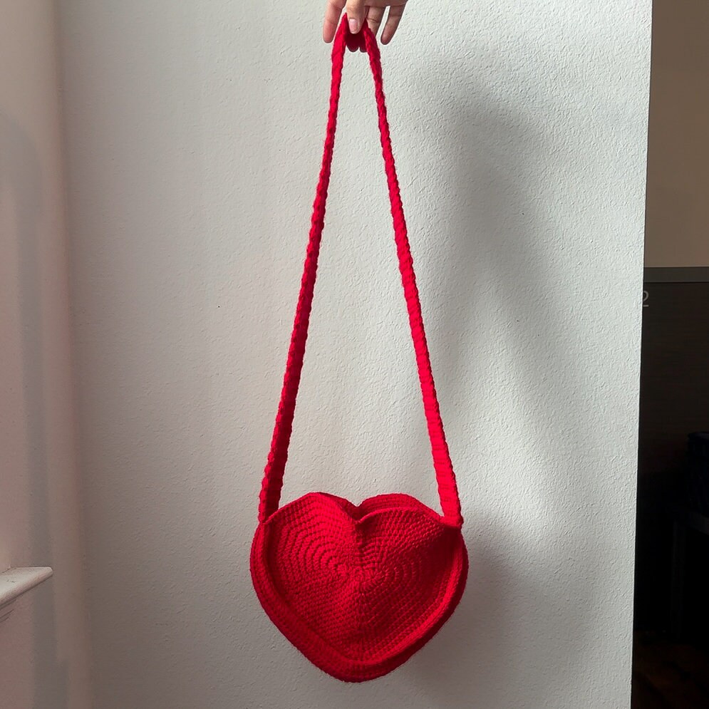 Heart Crossbody Bag- Handmade Crochet Bag - Etsy