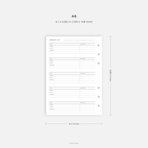 A6 Inserts: Contact List Printable Address Book Prints - Etsy