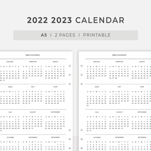 Yearly Overview Printable Year at a Glance Undated Yearly - Etsy