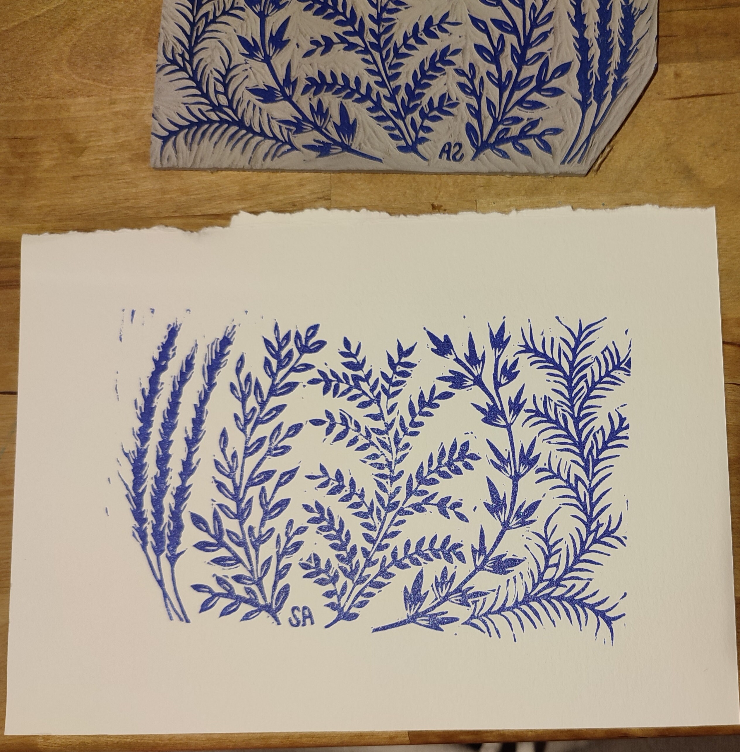 Grasses Lino Print | Nature | Botanical | Country | Plants | Garden ...