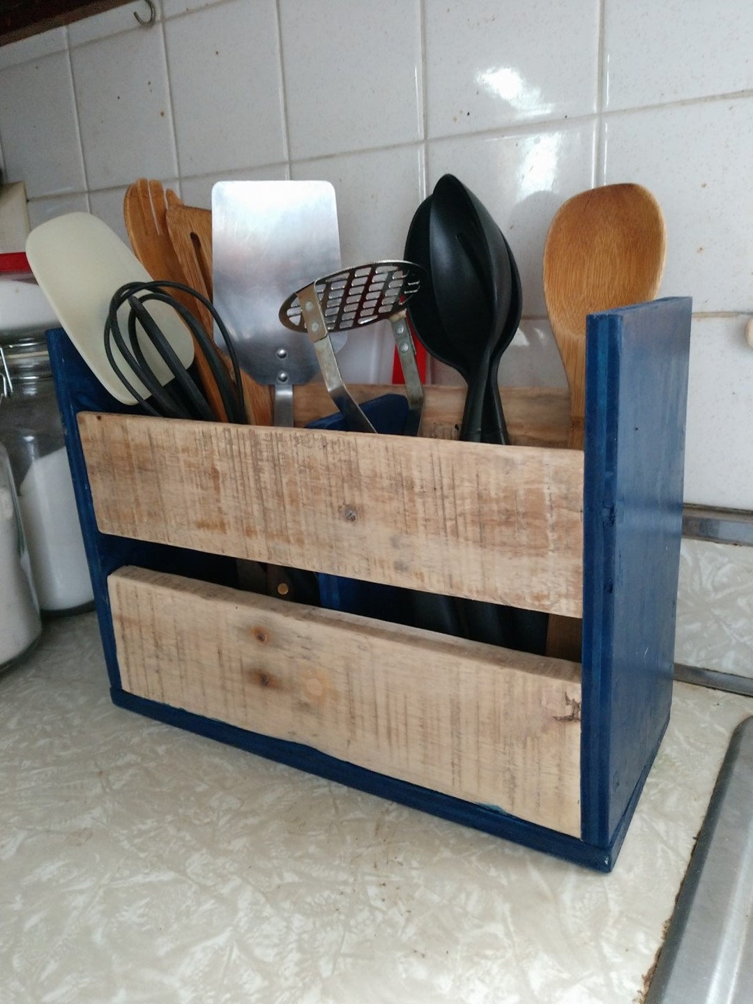 Kitchen Utensils Box. Reclaimed Lumber, Kitchen Utensil Organizer ...