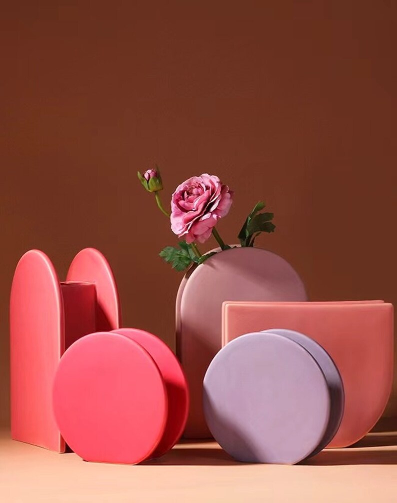 Modern Ceramic Red Moon Vase Arched Vase Home Decor House | Etsy