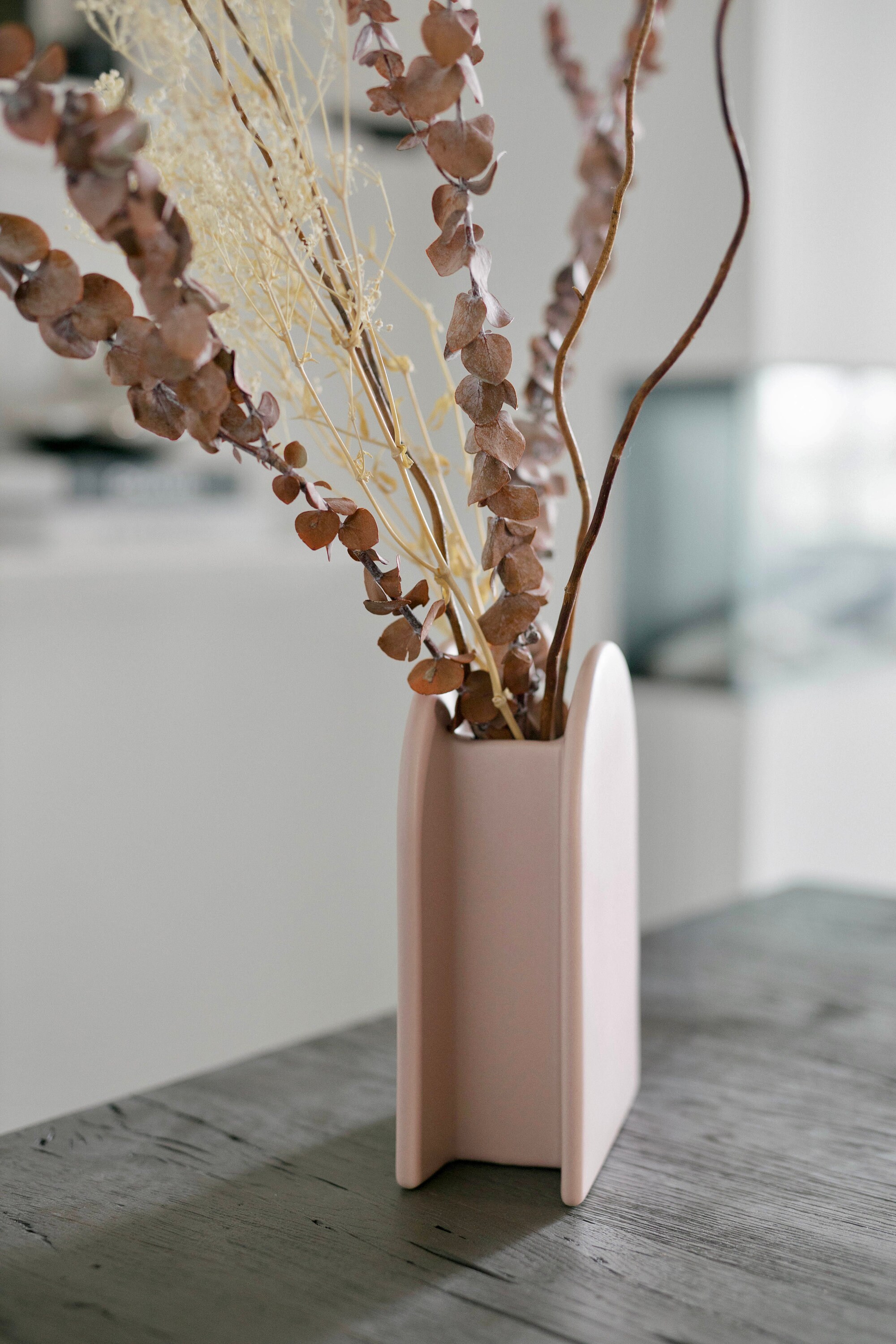 Modern Ceramic Pink Arched Vase Home Decor Ceramic Vase - Etsy