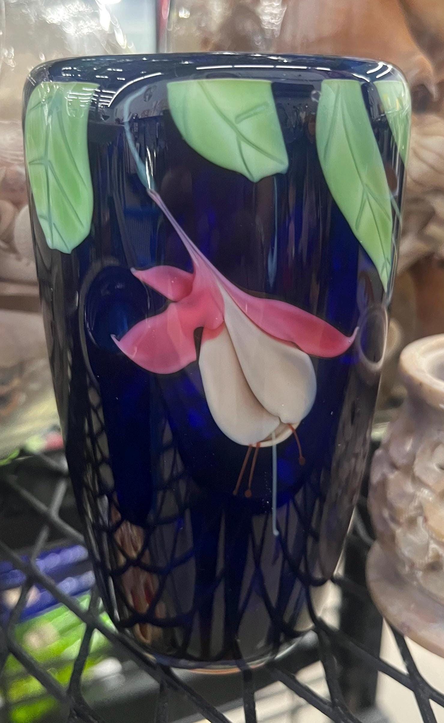 Orient & Flume Hand Blown Glass Floral Vase. Thick Glass, Beautiful ...