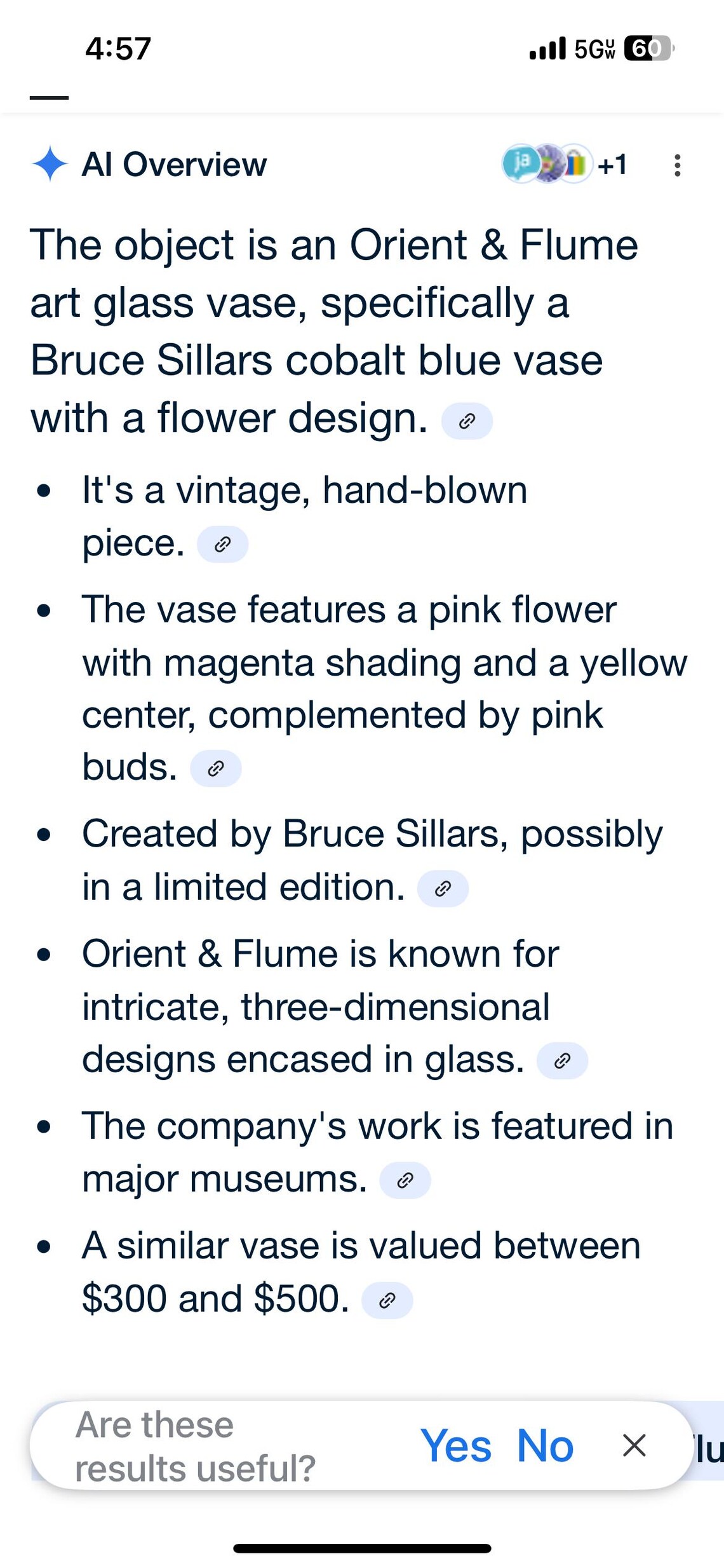 Orient & Flume Hand Blown Glass Floral Vase. Thick Glass, Beautiful ...