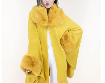 Yellow Faux Fur Coat - Etsy