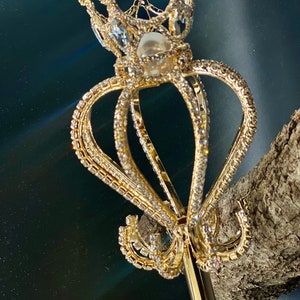 Crystal Gold Metal Scepter. Sparkle Rhinestone Gems Wands Costume Wand ...