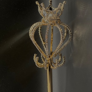 Crystal Gold Metal Scepter. Sparkle Rhinestone Gems Wands Costume Wand ...