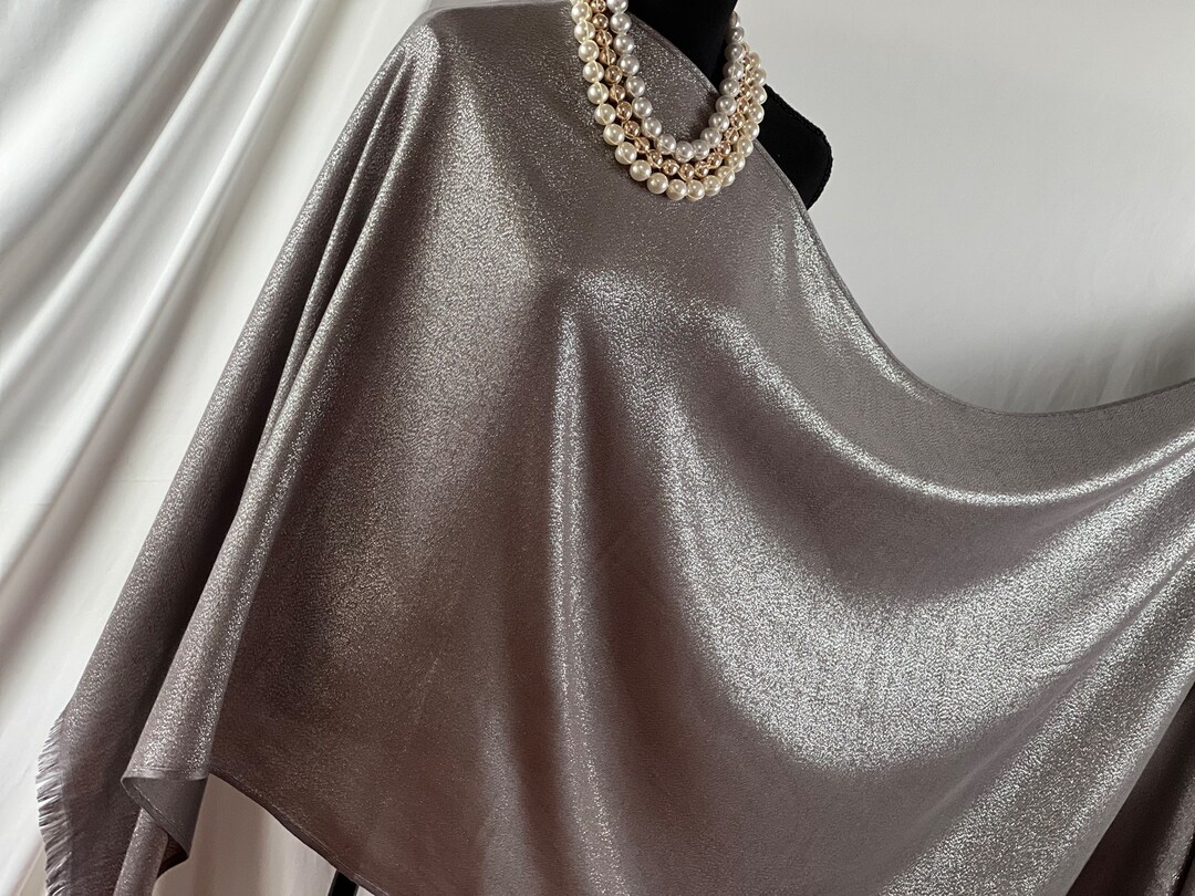 Silver Scarf Glitter Shimmer Silver GRAY VISCOSE Scarf Headscarf Soft ...
