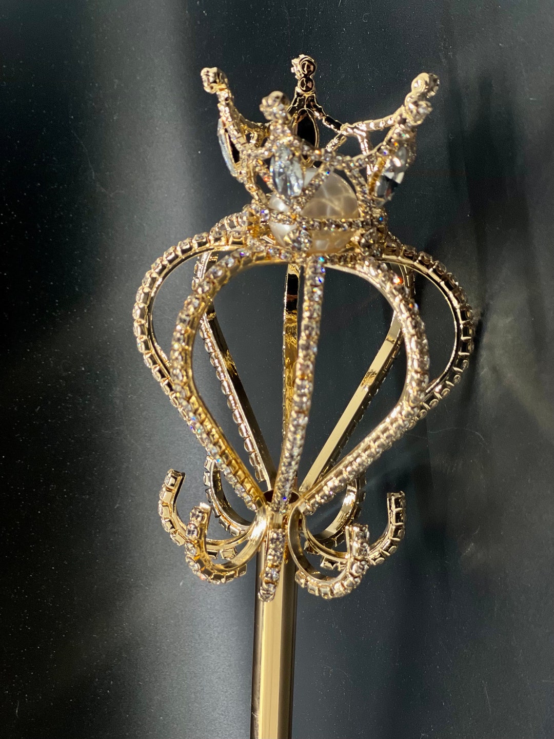 Crystal Gold Metal Scepter. Sparkle Rhinestone Gems Wands Costume Wand ...