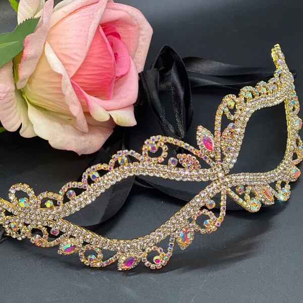 Rhinestone Mask - Etsy