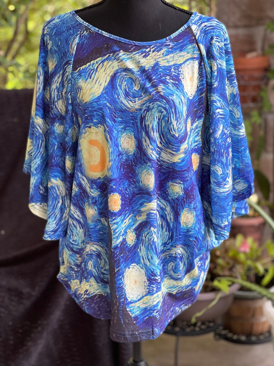 Artful TOP the Starry Night by Van Gogh Loose Fit Blouse Comfortable ...