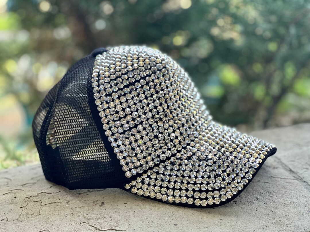 Rhinestone Crystals Adjustable Baseball Cap, Sun Hat Studded Rhinestone ...