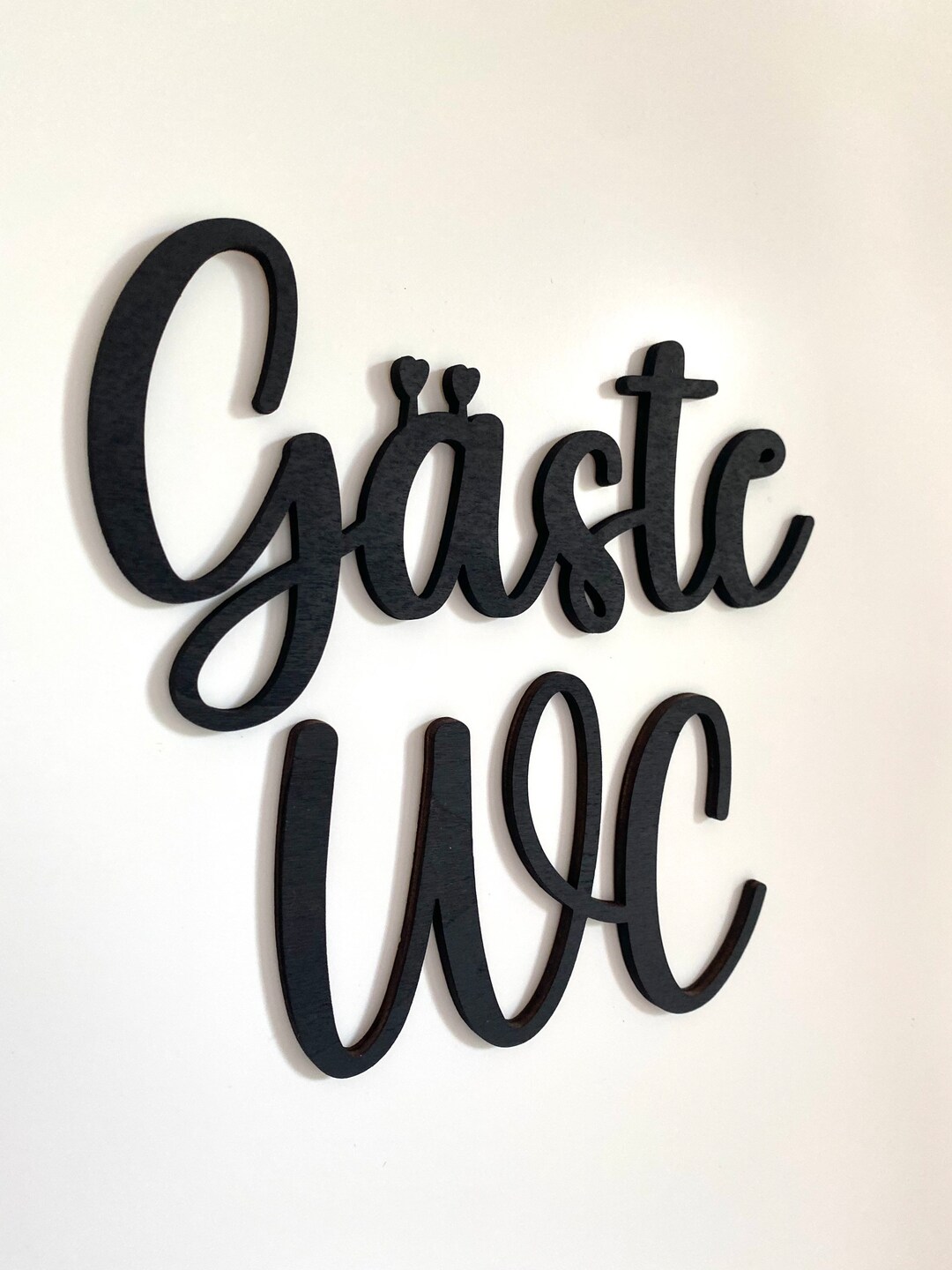 Guest WC Toilet Sign Bagno Porta in legno Targa Targa decorativa per ...