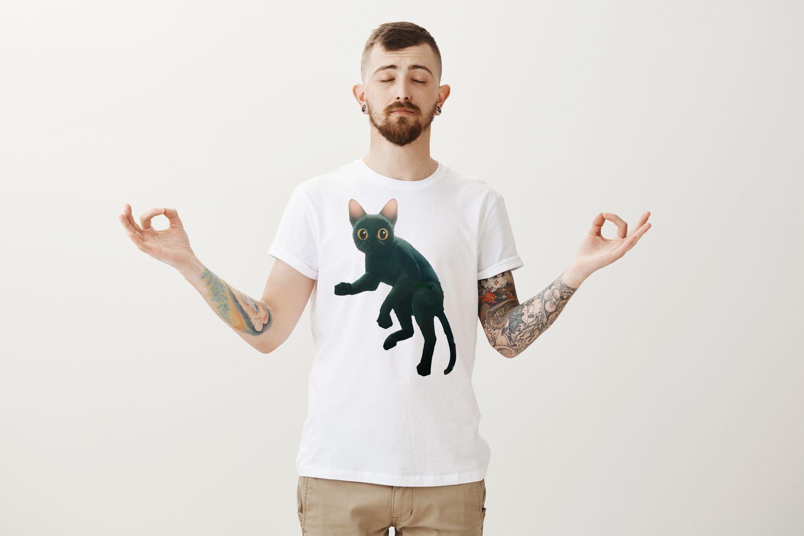 Animated Cat Movie Flow T-shirt for Friend Flow Cat White Shirt Cat T ...