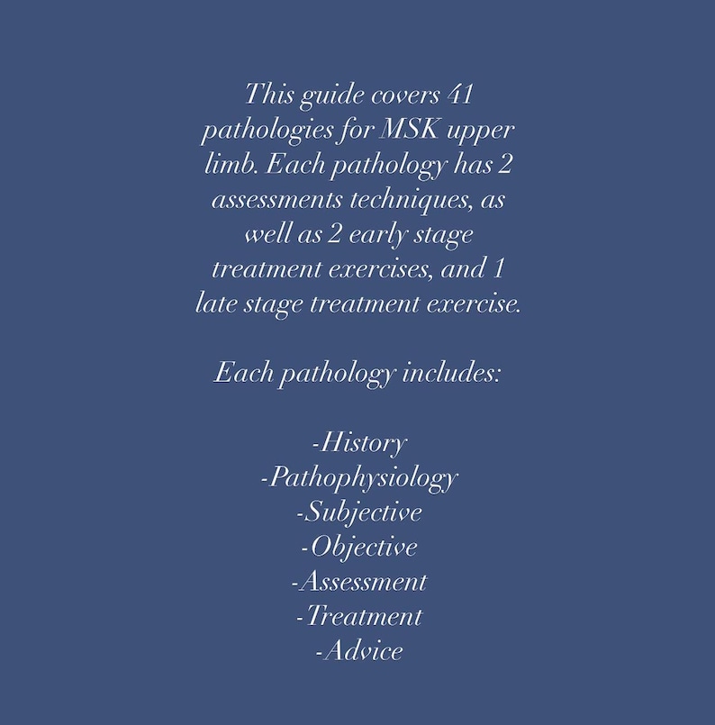 Physiotherapy MSK Upper Limb Pathology Notes - Etsy