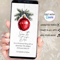 Editable Save the Date Christmas Template, Printable Christmas Save the ...