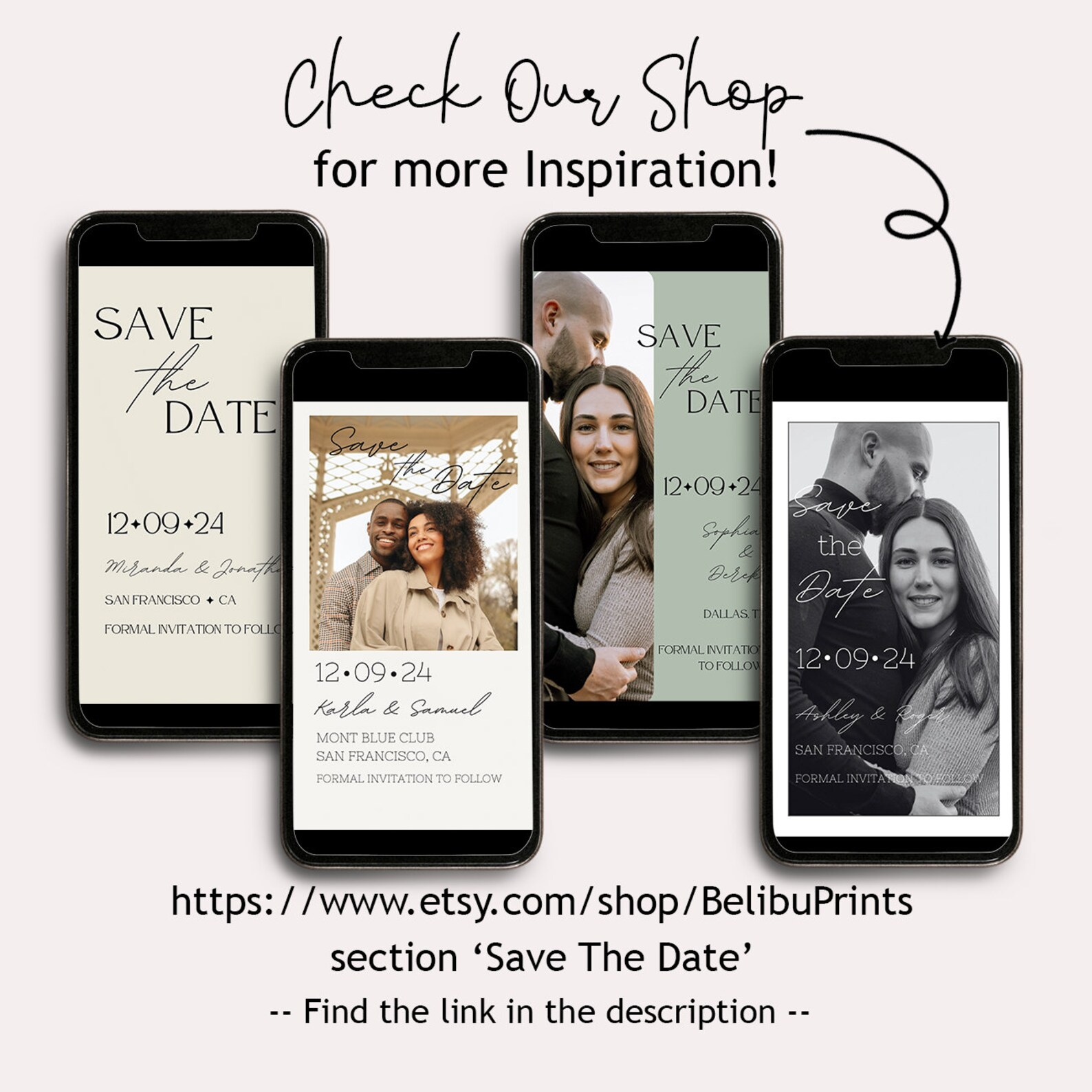 Editable Classic Save the Date Invitation Template Digital Save the ...