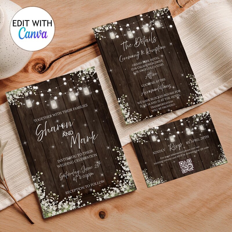 Rustic Wedding Invitation - Etsy