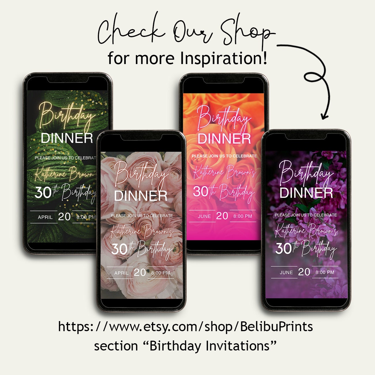 Digital Birthday Dinner Invitation Editable Birthday Party Digital ...