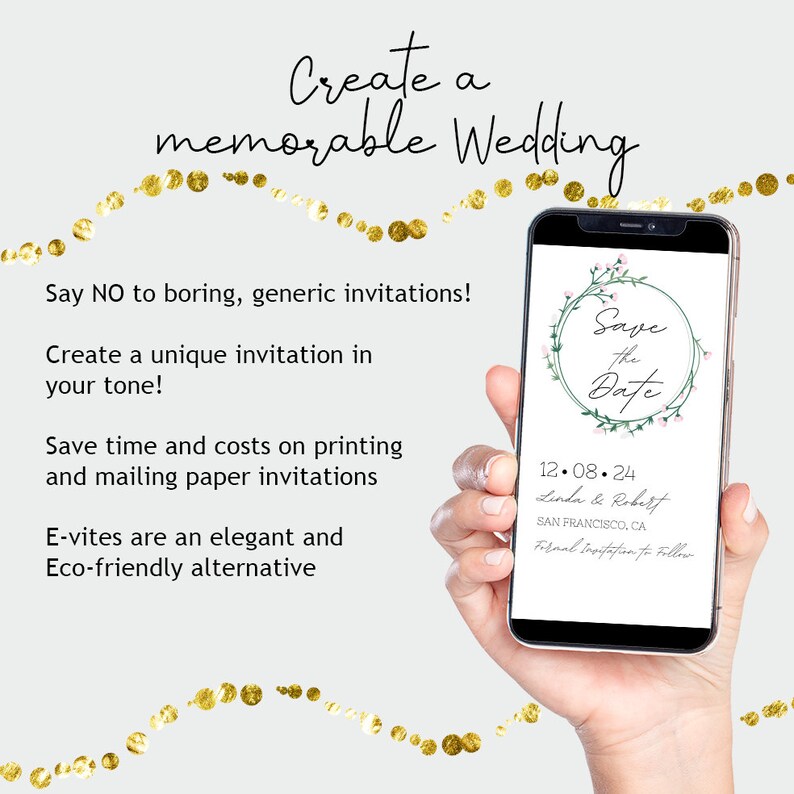 Editable Classic Save the Date Invitation Template Digital Save the ...