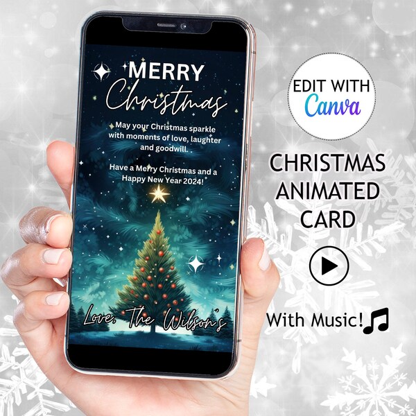 Christmas Digital Animated Card - Etsy