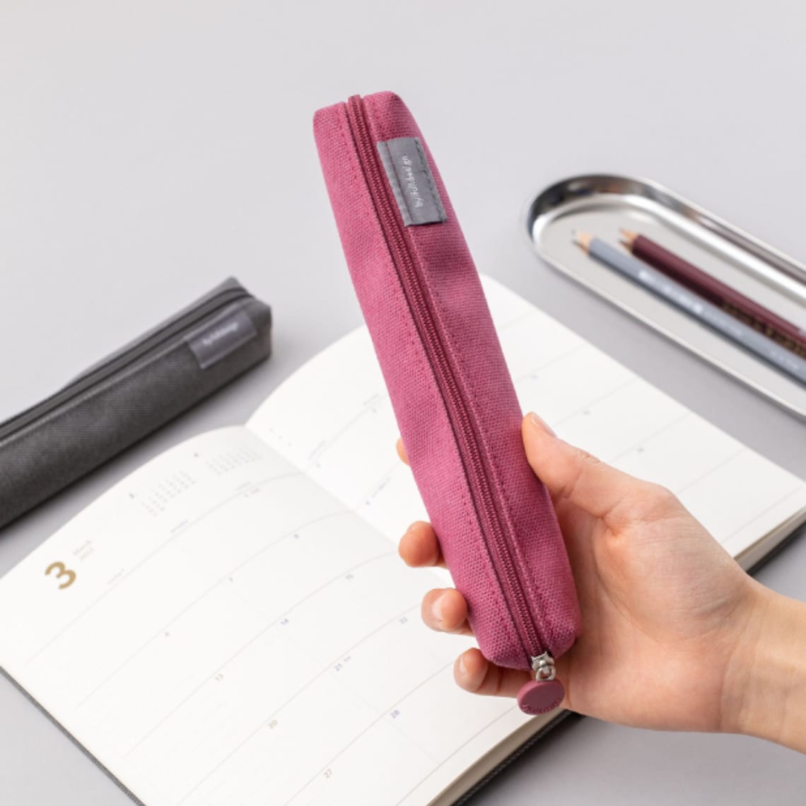 Slim Cotton Pencil Case Pencil Pocket Case 5 Colors - Etsy