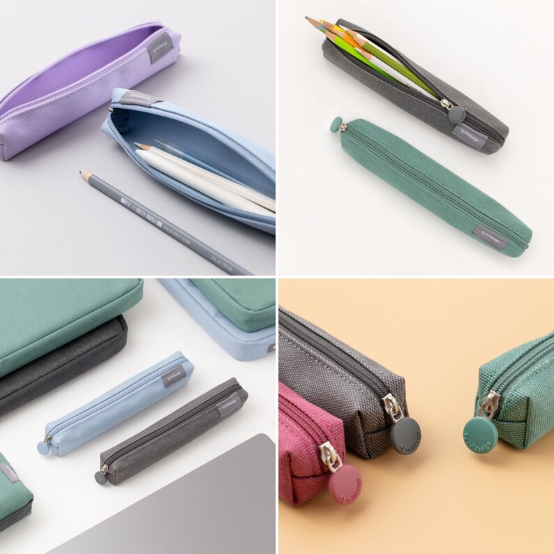 Slim Cotton Pencil Case Pencil Pocket Case 5 Colors - Etsy
