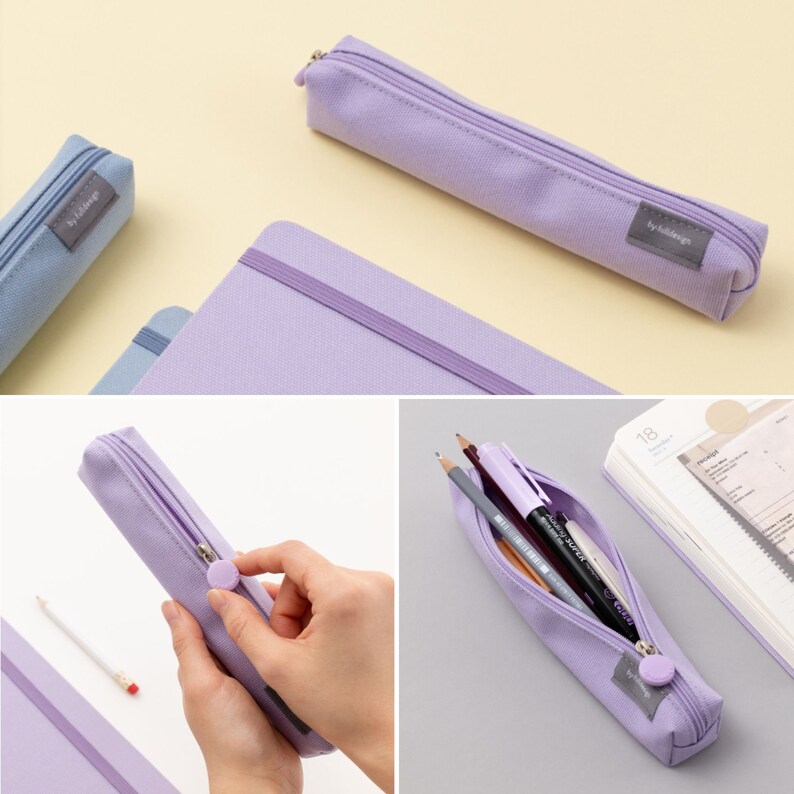 Slim Cotton Pencil Case Pencil Pocket Case 5 Colors - Etsy