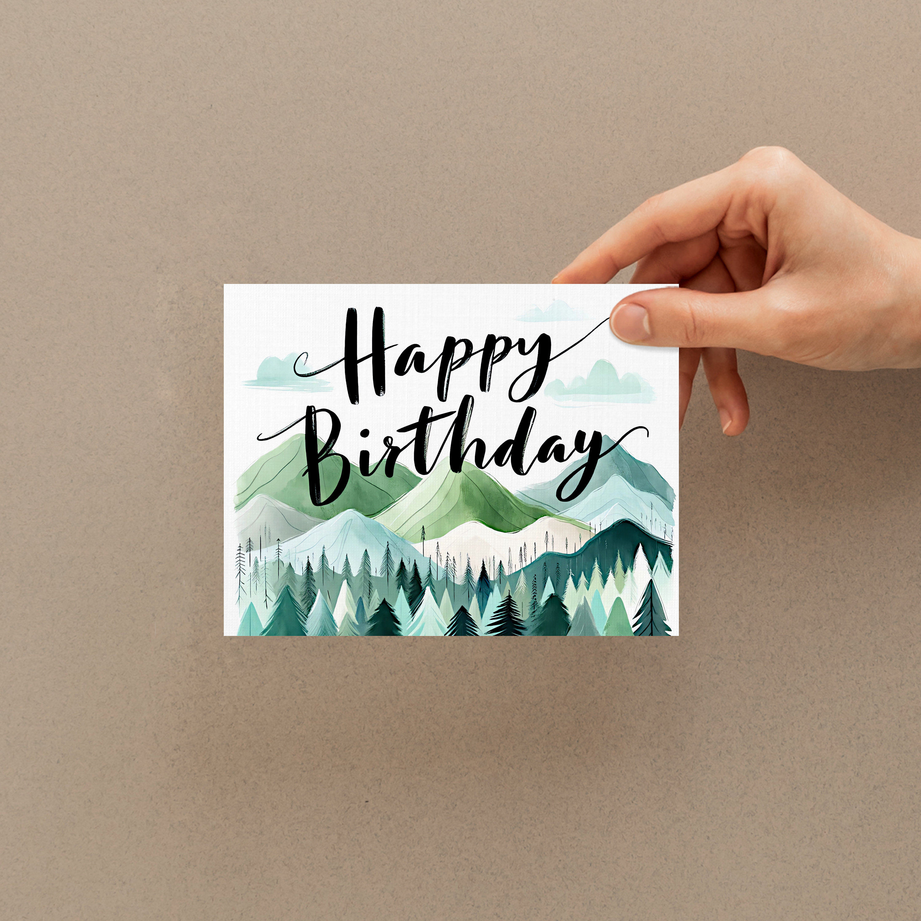 Mountain Happy Birthday Card Outdoor Landscape Bday Card - Etsy