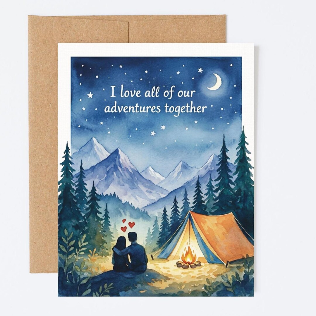 I Love Our Adventures Together| Nature and Camping Anniversary Card ...