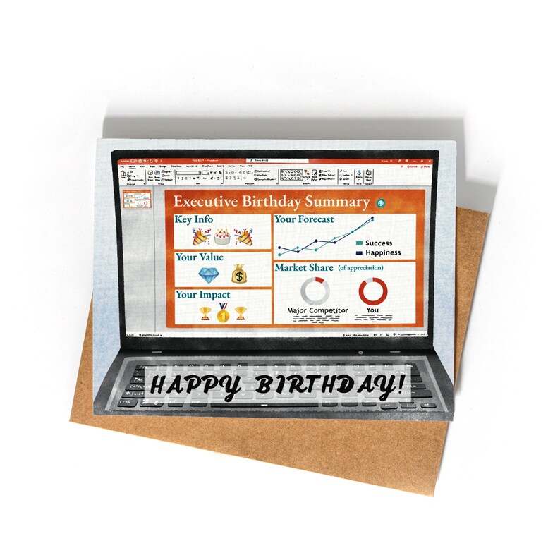 Powerpoint Birthday Card Card for Coworker Funny Corporate - Etsy