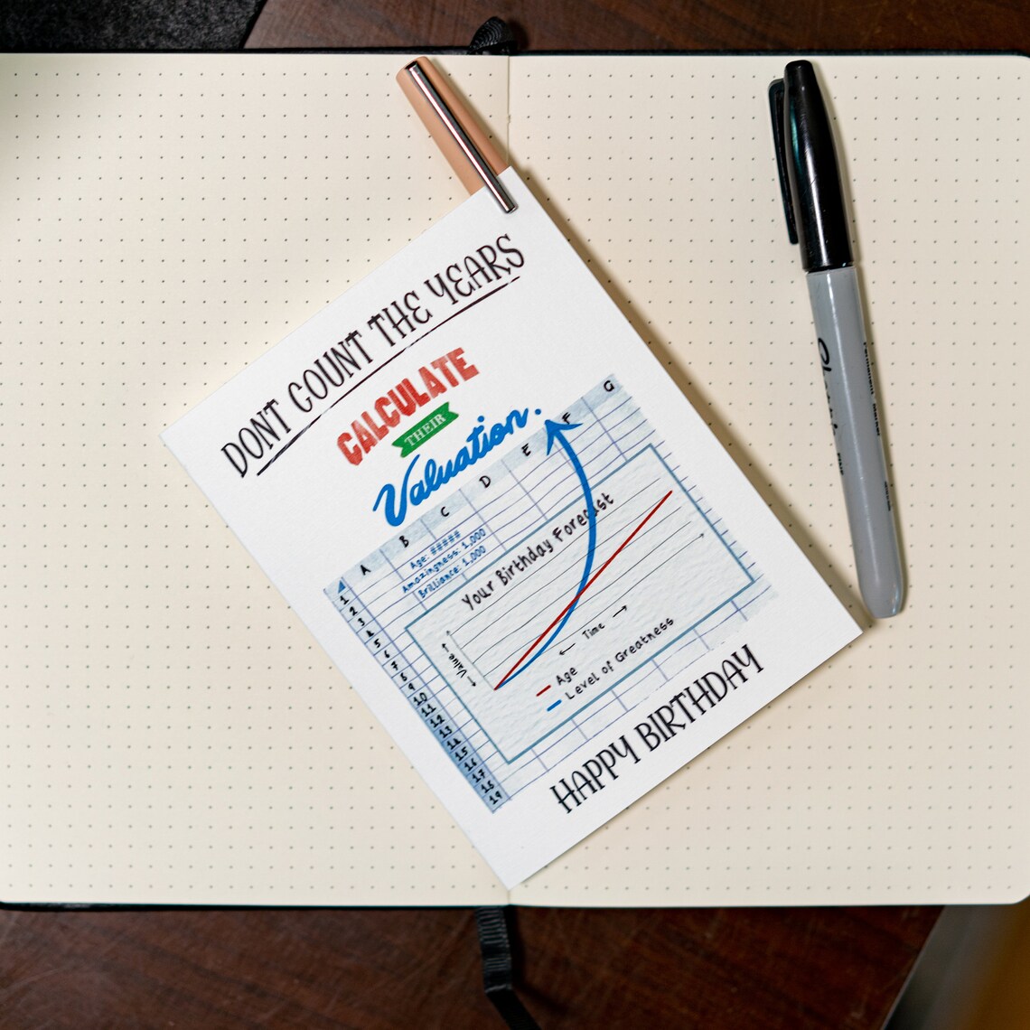 Microsoft Excel Birthday Card L Funny Finance Card for - Etsy