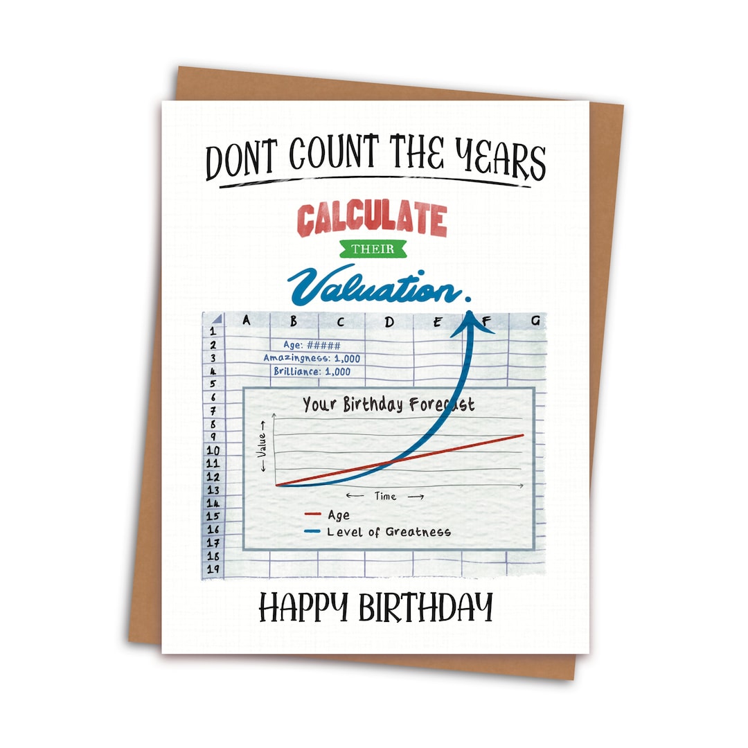 Microsoft Excel Birthday Card L Funny Finance Card for - Etsy
