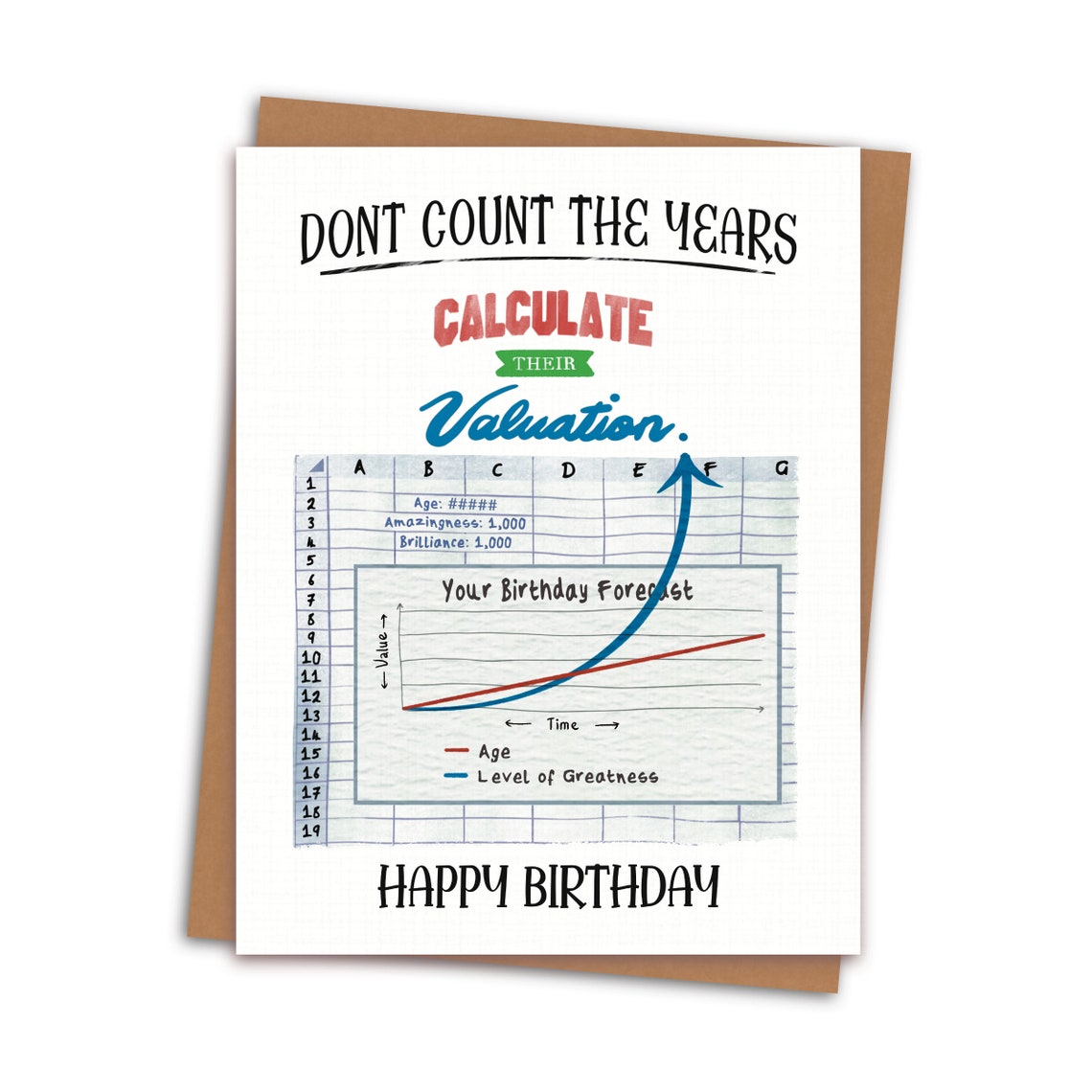 Microsoft Excel Birthday Card L Funny Finance Card for - Etsy