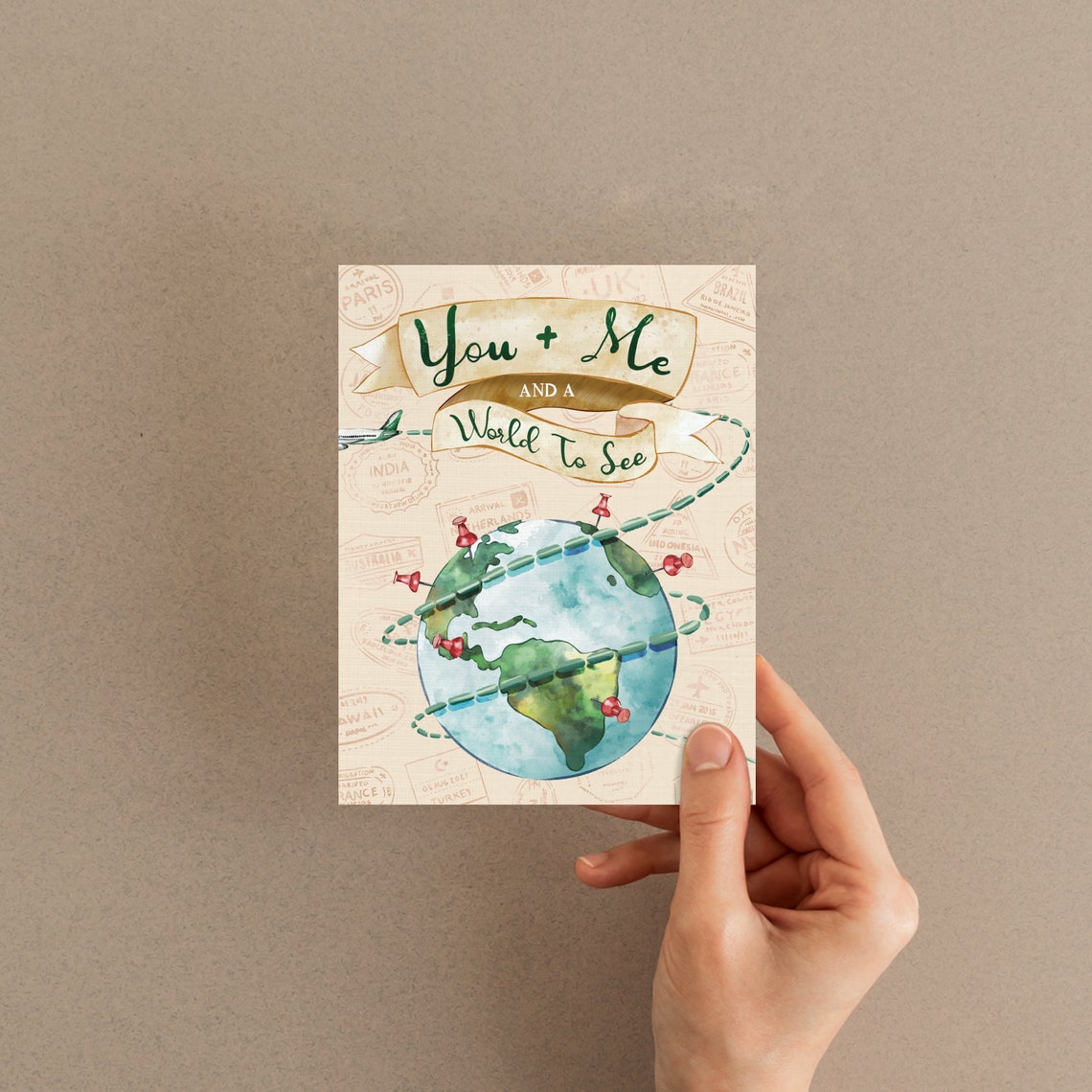 Travel Couple Anniversary Card You and Me Birthday Card Adventure ...