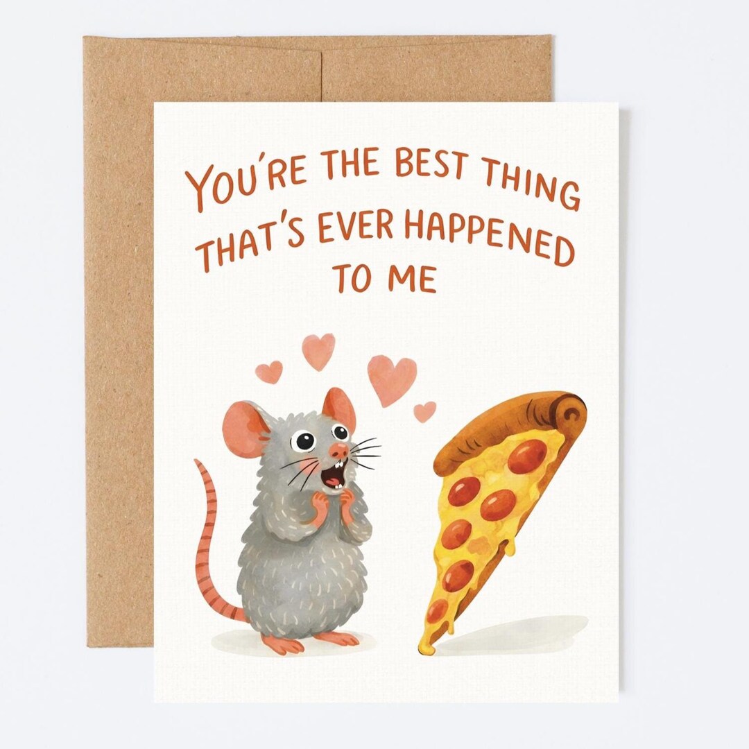 Pizza Rat Anniversary Card | Funny Valentine's Day Card - Etsy