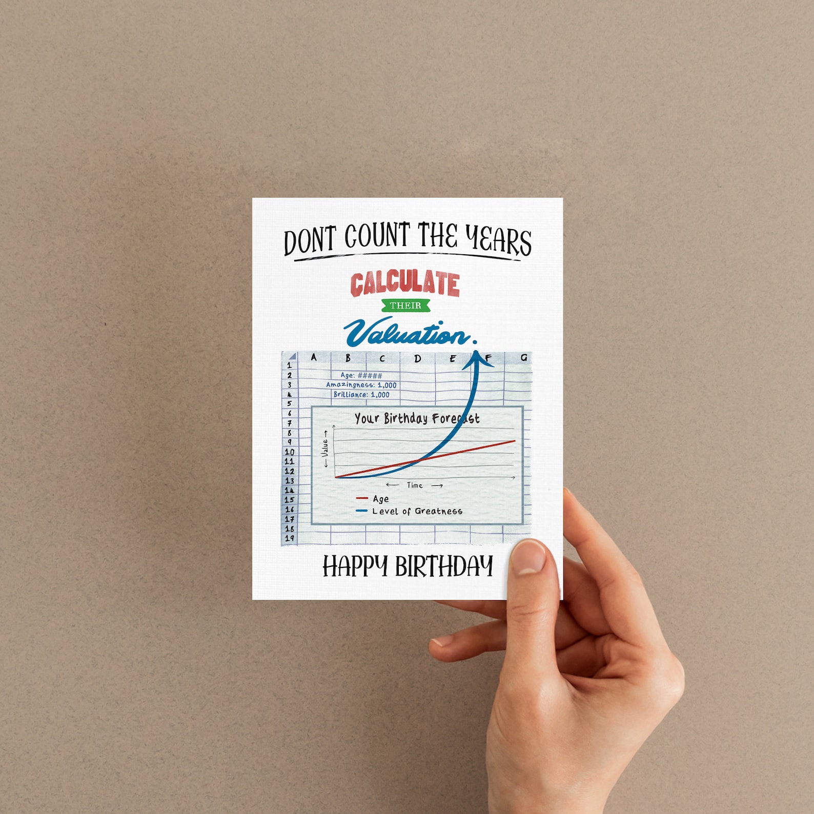 Microsoft Excel Birthday Card L Funny Finance Card for Coworker ...