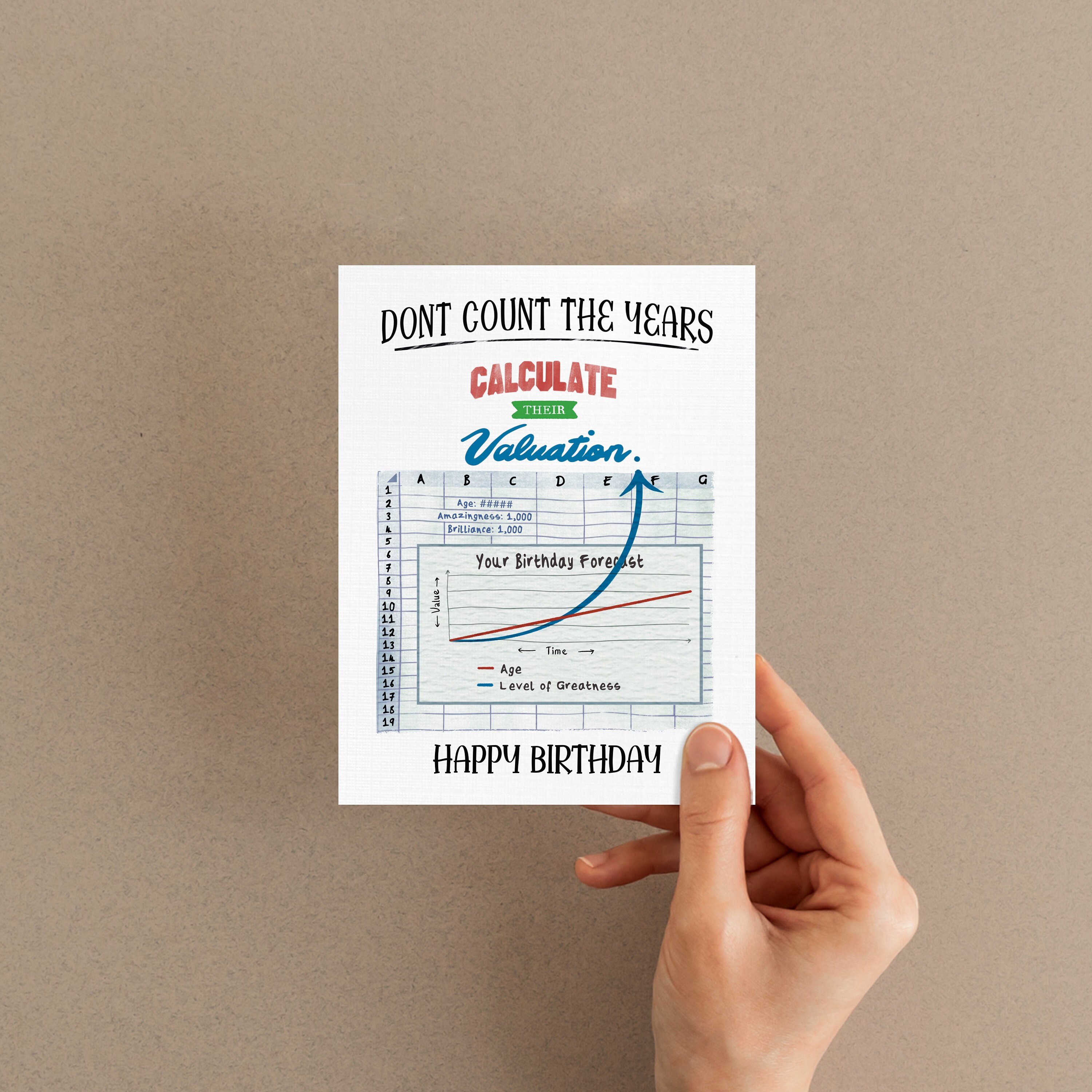 Microsoft Excel Birthday Card L Funny Finance Card for Coworker ...