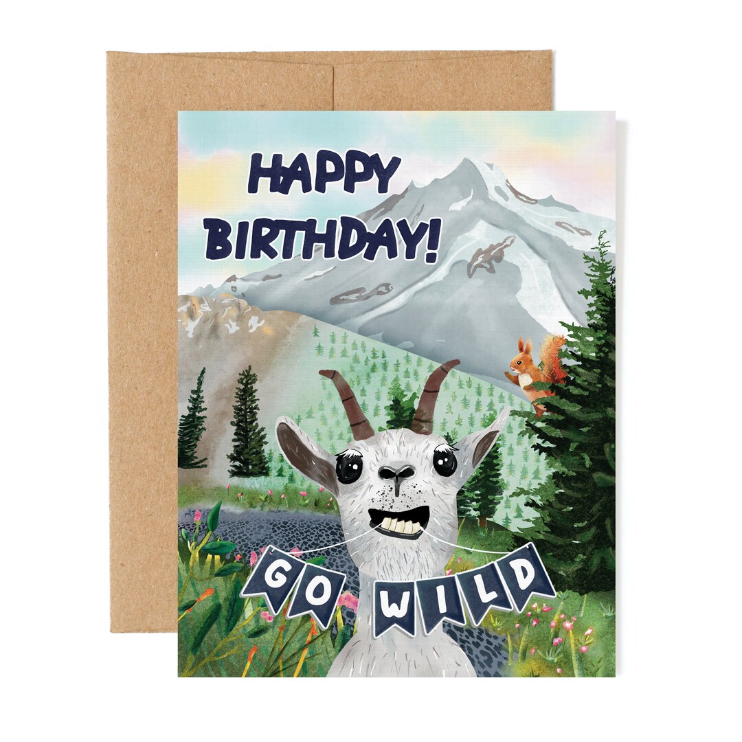 Go Wild Birthday Card Woodland Hiker Greeting Card National Park Gift ...