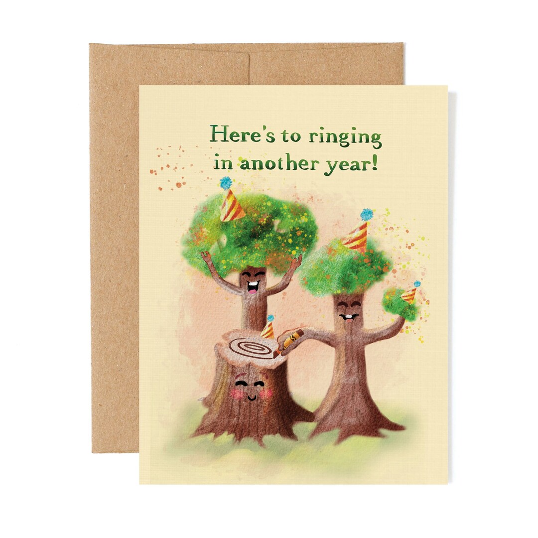 Cute Tree Woodland Birthday Card the Great Outdoors and Forest Birthday ...
