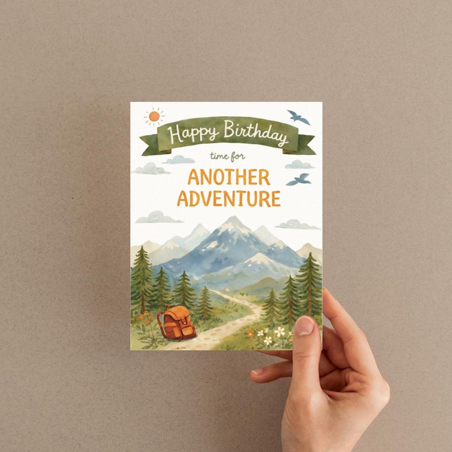 Mountain Happy Birthday Card | Time for Another Adventure | Outdoor ...