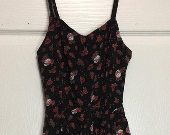 Whismy Goth Whimsical Gothic Cute Casual Black & White Floral Long ...