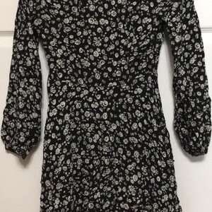 Whismy Goth Whimsical Gothic Cute Casual Black & White Floral Long ...