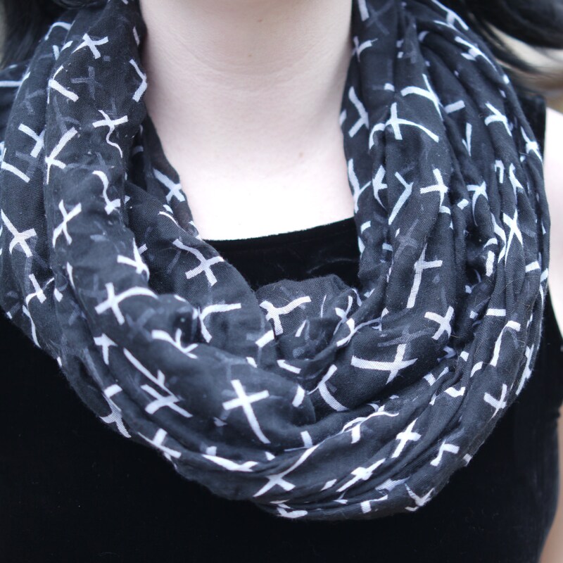 Vintage Scarf Black Goth - Etsy