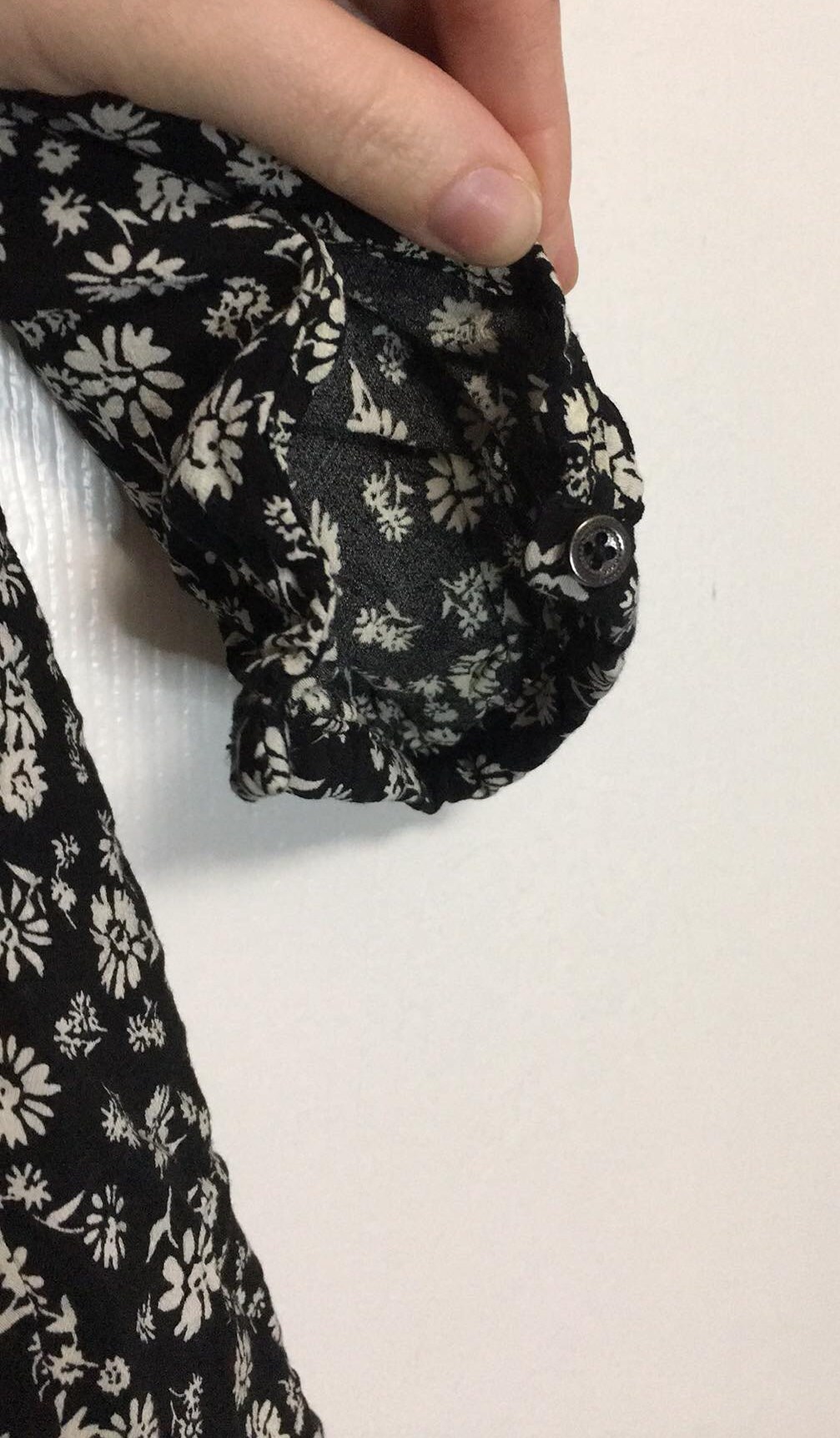 Whismy Goth Whimsical Gothic Cute Casual Black & White Floral Long ...