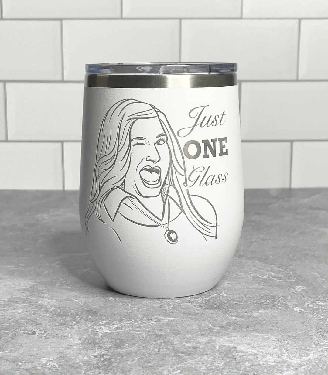 Just One Glass - White Polar Wine Tumbler - Wandavision Wink Meme - Etsy